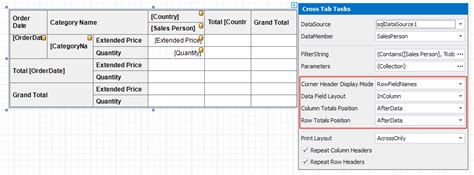 XRCrossTab LayoutOptions Property NET Reporting Tools DevExpress Documentation