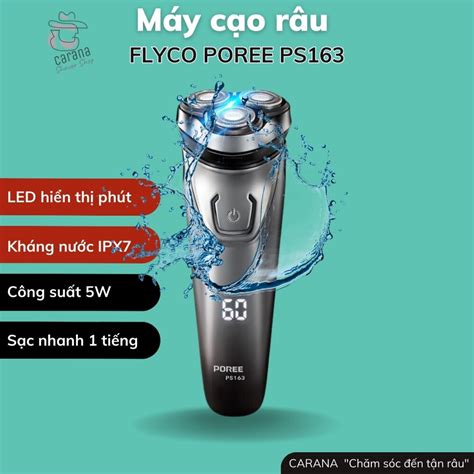 Máy Cạo Râu đa Năng Flyco Poree Ps163 Với 3 Lưỡi Dao Cạo Khô Cạo ướt Chống Nước Ipx7 Tông đơ Cắt
