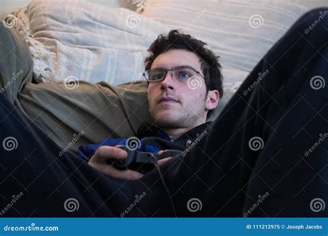 Boy Using Video Game Controller Stock Image Image Of Game Controls
