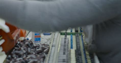 Workers Hands Manually Assemble Electronic Parts Stock Footage Video