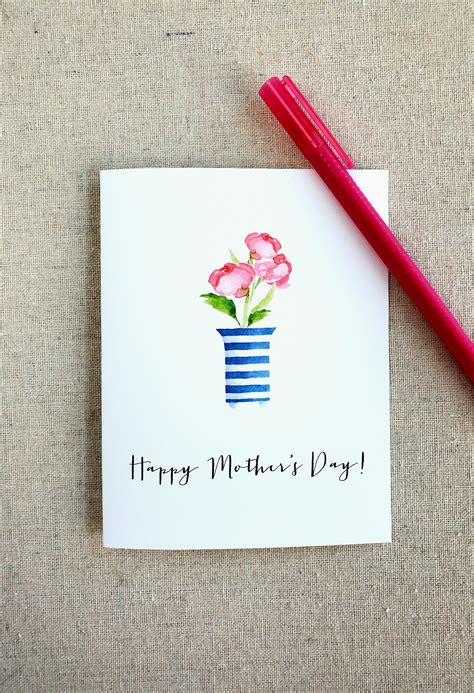 Mothers Day Card Happy Mothers Day Card Mothers Day Greeting Card
