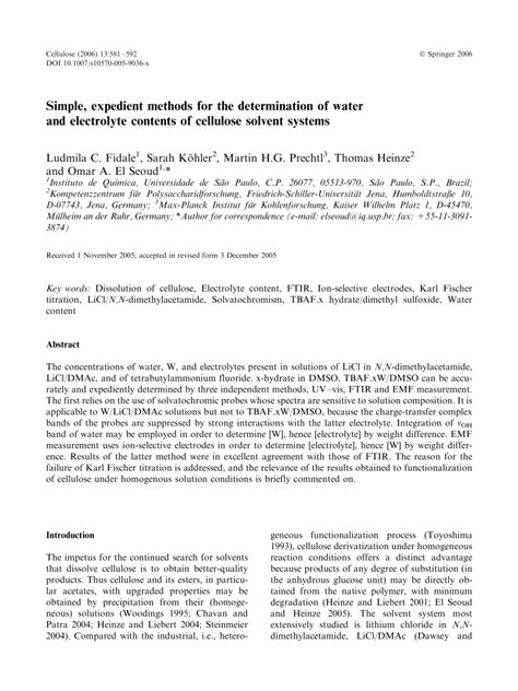 Pdf Simple Expedient Methods For The Determination Of Water And Electrolyte Contents Of