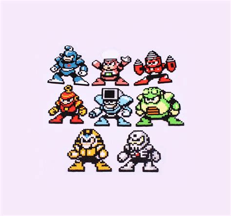 Mega Man 4 Nes Bosses Bead Sprites 8 Bit Megaman Robots Perler