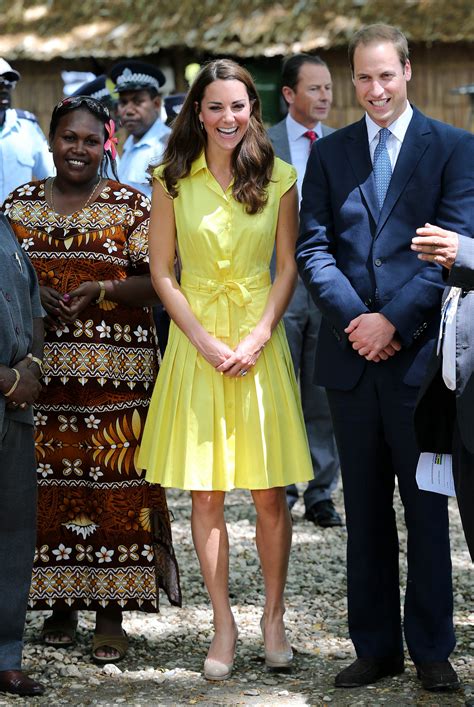 Kate Middleton Yellow Eyelet Dress