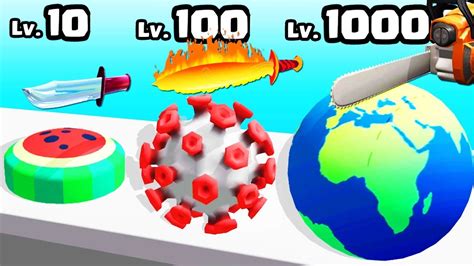 ASMR Slicing Adventure All Levels NOOB Vs PRO Vs HACKER YouTube