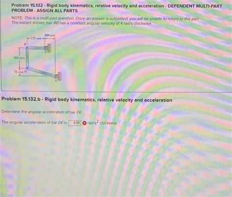 solved problem 15 132 rigid body kinematics relative