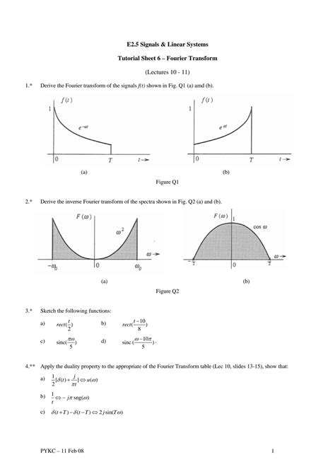 Solution Tutorial 6 Fourier Transform Problem Solution Studypool