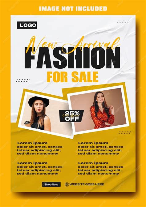 Diseño De Plantillas De Folletos Promocionales Para La Venta De Moda Vector Premium