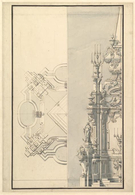 Workshop Of Giuseppe Galli Bibiena Half Ground Plan And Half