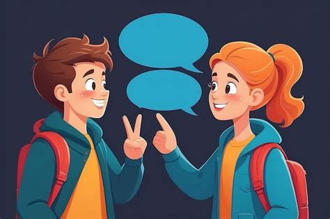 Dos Amigos Se Reúnen Saludando Con Burbujas De Discurso De Diálogo