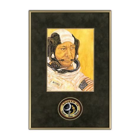 Apollo 14 Astronaut Edgar Mitchell Framed With Mitchell Signed Check