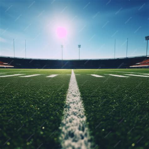 Premium Photo Low Angle Shot Of An American Football Field Grass