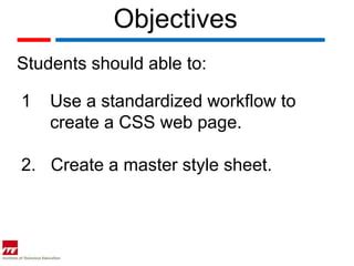 Web Topic 16 Css Workflow PPTX Web Design And HTML Internet