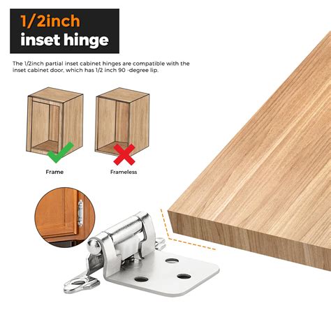Ravinte 30 Pack 15 Pairs 12 Overlay Cabinet Hinges Self Closing Semi