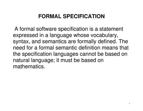 Formal System Specification In Software Engineering Methods And Benefits