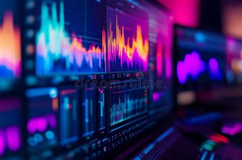 Vibrant Data Visualization On Screens Showcasing Colorful Graphs And