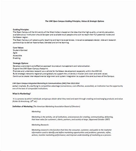 Integrated Marketing Plan Template