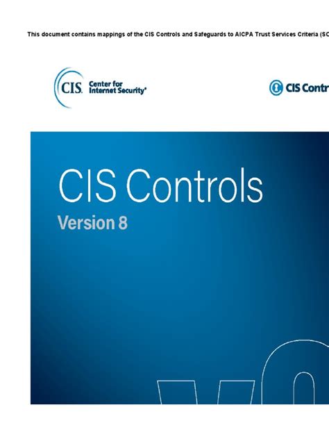 cis controls v8 mapping to soc2 final 08 19 2021 pdf computer