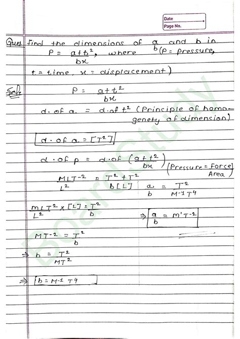Ncert Class 11 Physics Chapter 1 Units And Measurements Notes Pdf Handwritten And Short Notes
