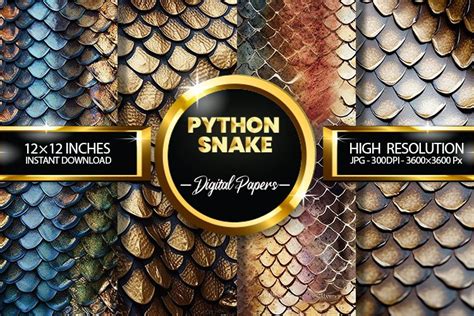 Python Snake Skin Digital Papers 04 Variations