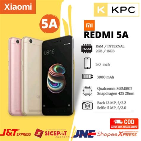 Jual Baru Xiaomi Redmi 5a Ram 2gb Rom 16gb 4g Lte Qualcomm Snapdragon 425 Hp Handphone