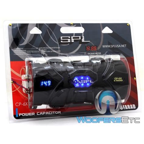 Cp 6x Spl Digital 6 Farad Power Capacitor With Blue Led Accent Lighting