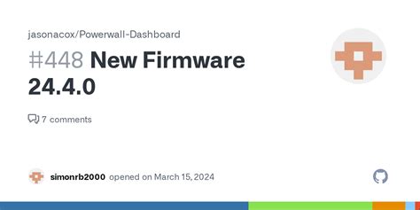 New Firmware Issue Jasonacox Powerwall Dashboard GitHub