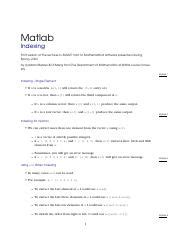 Matlab Indexing Extracting Elements From Vectors And Matrices Course Hero