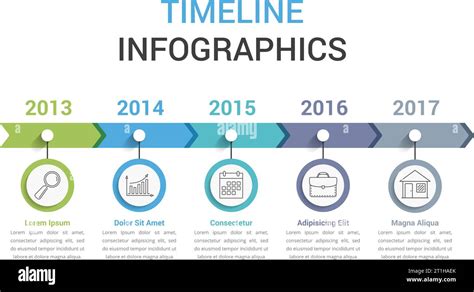 Timeline Infographics Template With Colorful Arrows Workflow Or Process Diagram Vector Eps10