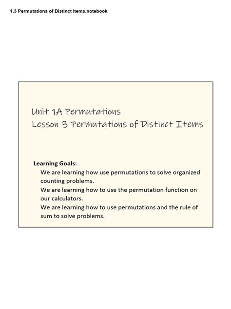 13 Permutations Of Distinct Items Pdf