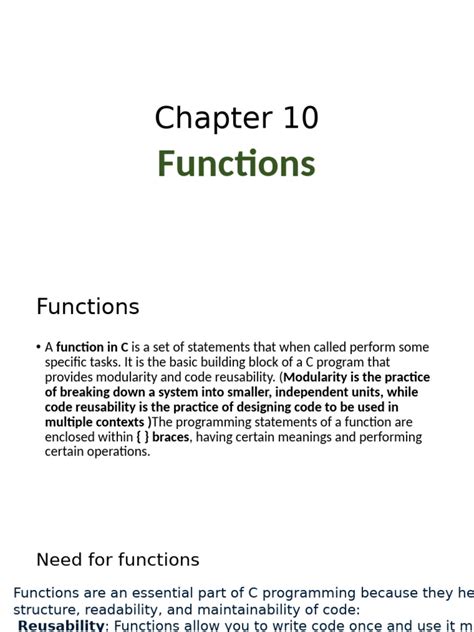 Chapter 10 Functions Pdf Parameter Computer Programming Control Flow