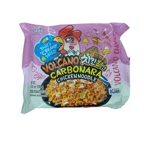 Sopa Instantánea Volcano Sabor Carbonara Con Pollo Noodle Paldo 140 G