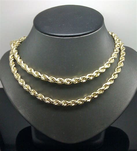 10k Yellow Gold Rope Chain 5mm 18 26 Inch Real Gold 10kt All Sizes