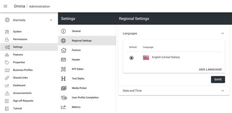1 Tenant Settings — Omnia Documentation