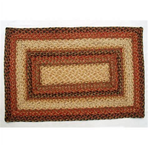 Homespice Decor 516046 Russet Hudson Jute Braided Rugs Rectangle 1