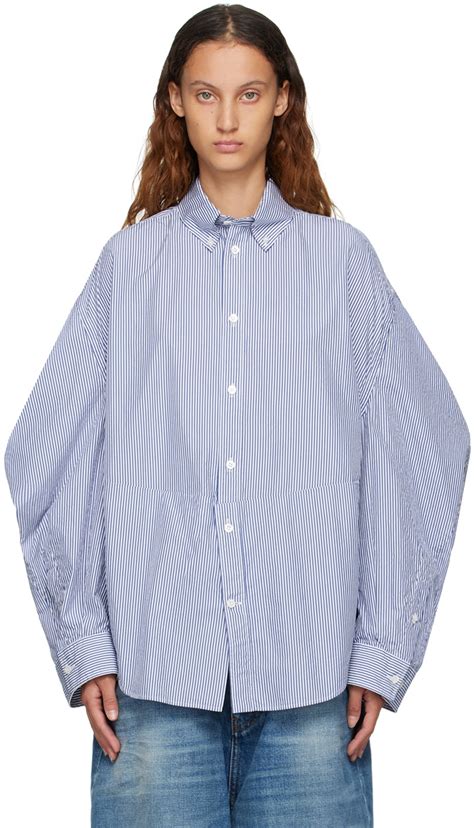 Balenciaga Blue Twisted Sleeve Shirt Balenciaga