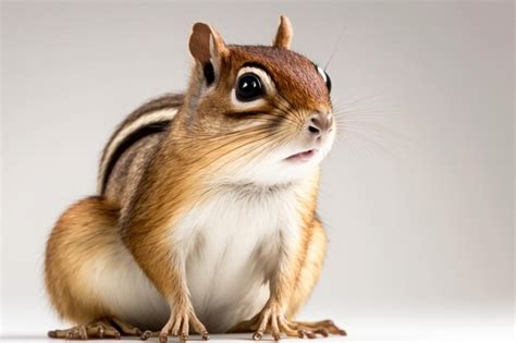 Premium Ai Image A Chipmunk Sits On A White Background