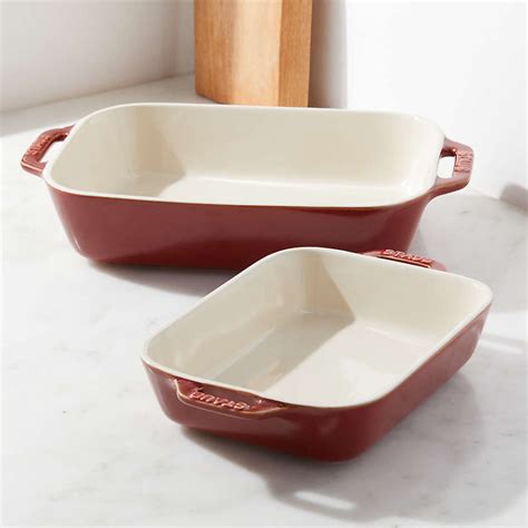 Cheap Staub ® Rustic Red 2 Piece Rectangular Baker Set Sale Authentic Sale At Store