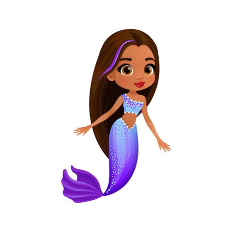 Cartoon Mermaid Character Underwater Princess 27700799 Vector Art At
