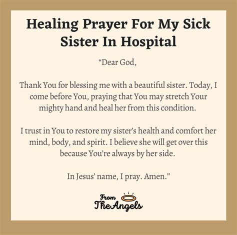 7 Short Healing Prayers For My Sick Sister In Hospital