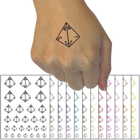 D4 4 Sided Gaming Gamer Dice Critical Role Temporary Tattoo Water