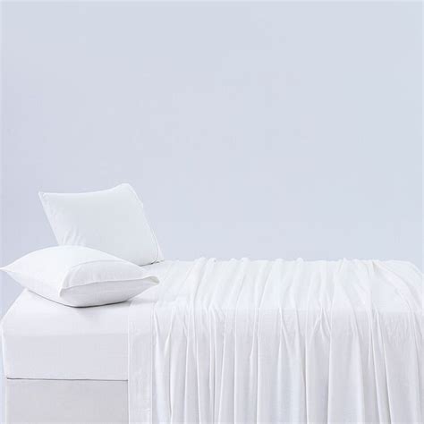 Koo Cotton Flannelette Sheet Set White Queen