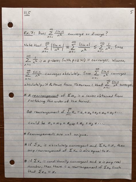 Professor Franks Math Blog 11 5 Alternating Series And Absolute Convergence