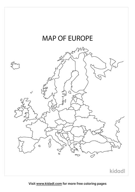 Europe Map Coloring Page