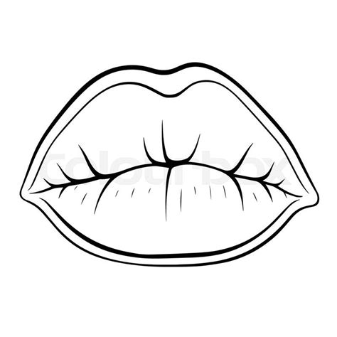 Stockfoto über Lippe Umriss Ikone Colourbox