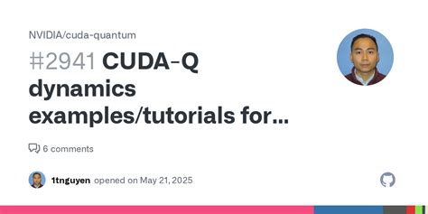 Cuda Q Dynamics Examplestutorials For Quantum Hardware Device Modelling · Issue 2941 · Nvidia