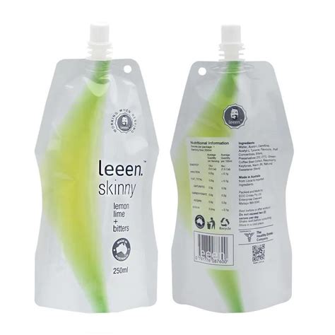 250g Food Grade Custom Shaped Drink Pouch Liquid Packaging Bag With