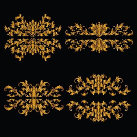 Premium Vector Luxury Floral Border Ornament Set