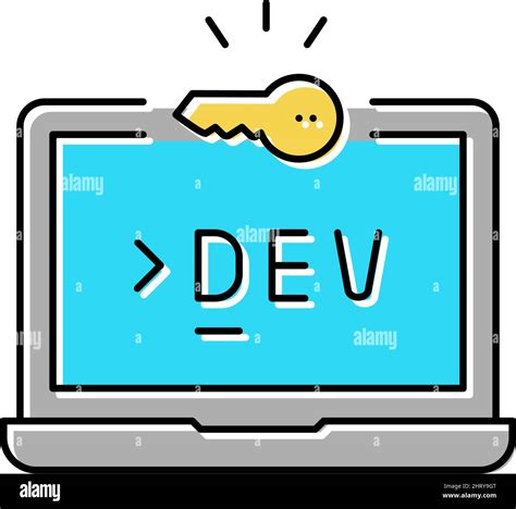 Development Computer Software Color Icon Vector Illustration Stock