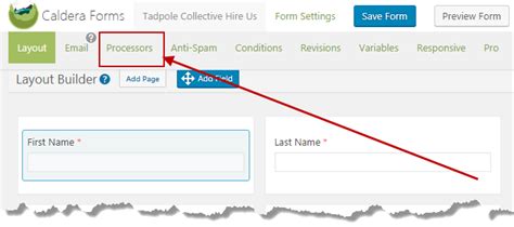 Using Caldera Form Processors To Collect Civicrm Contact Data Tadpole